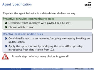 AAMAS 2014 - Montali - Verification of Data-Aware Multiagent Systems | PDF