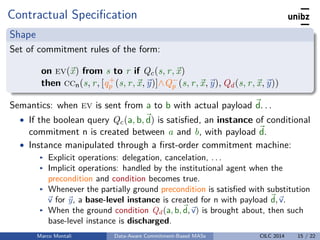CILC 2014 - Montali - Specification and Verification of Commitment-Regulated Data-Aware ...