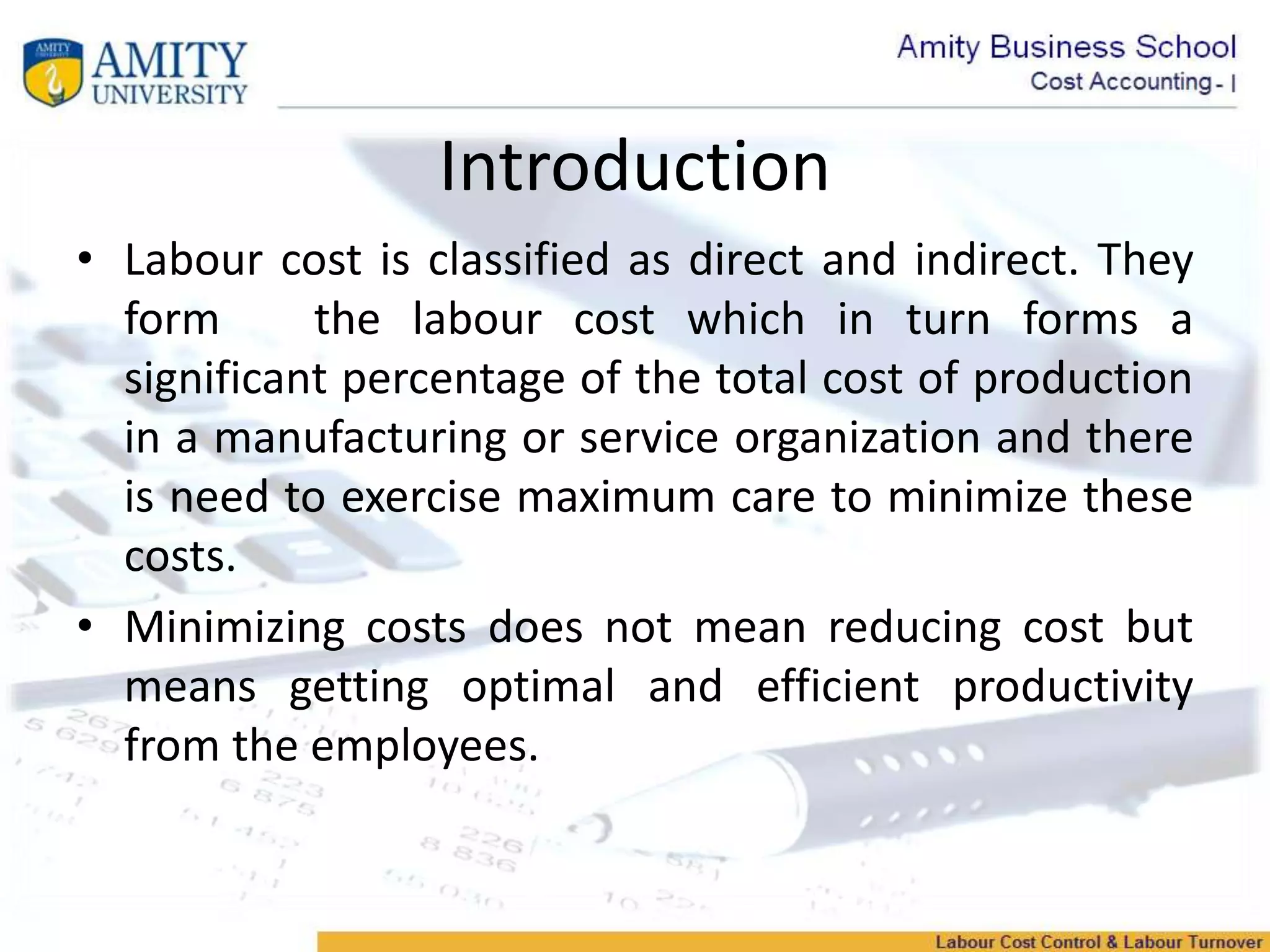 Labour turnover, Labour Cost | PPTX