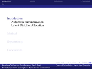 Latent Topic-semantic Indexing based Automatic Text Summarization | PPT