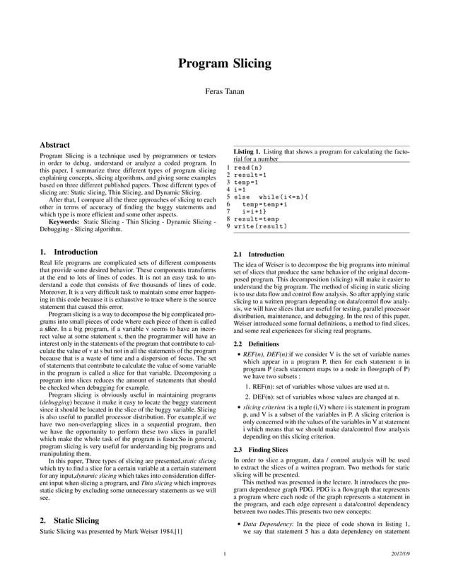 Program slicing | PDF