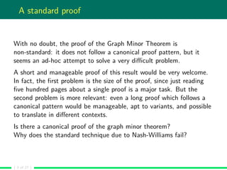The Graph Minor Theorem: a walk on the wild side of graphs | PPT
