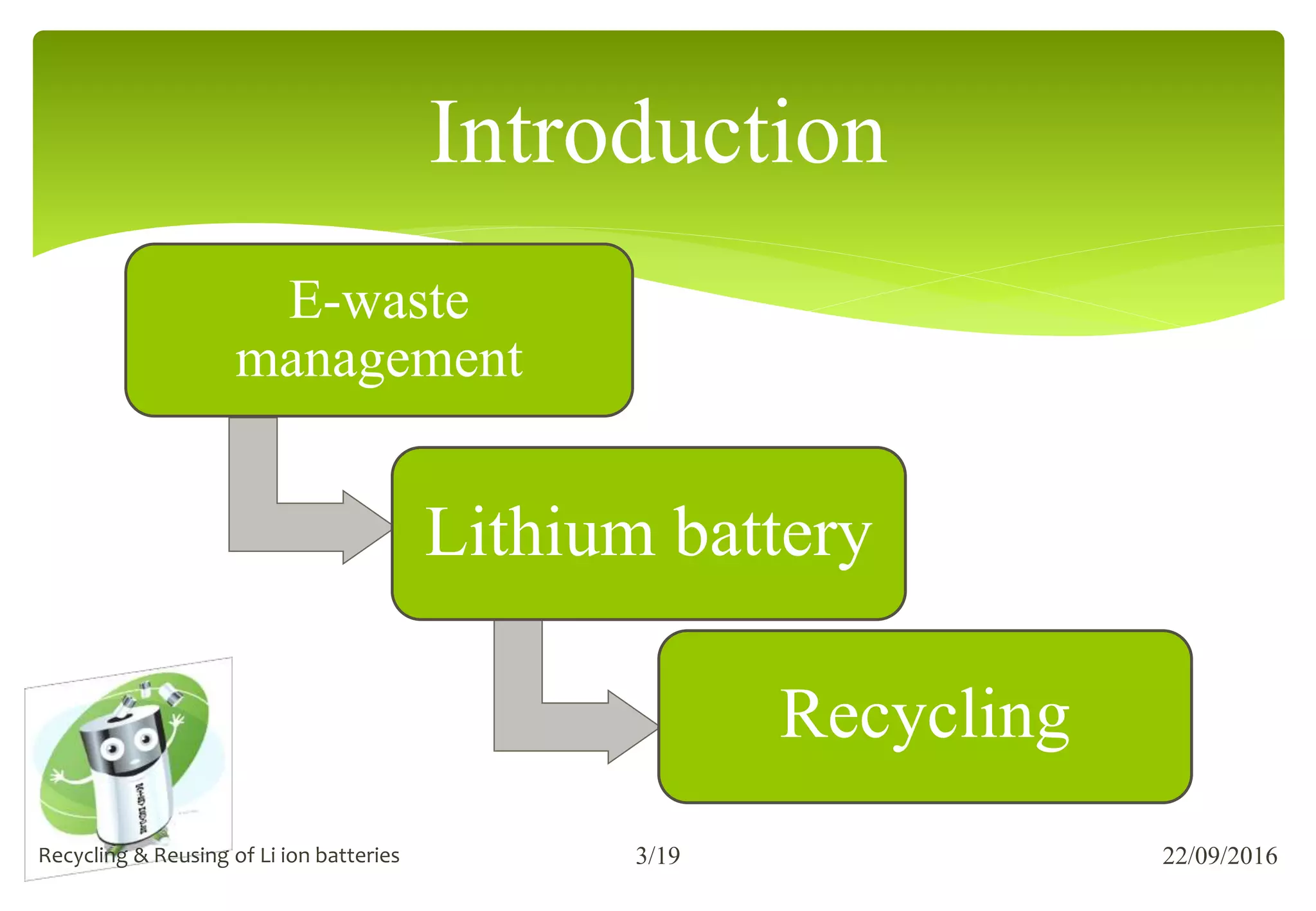 Recycling and Reusing of used lithium ion batteries | PPTX