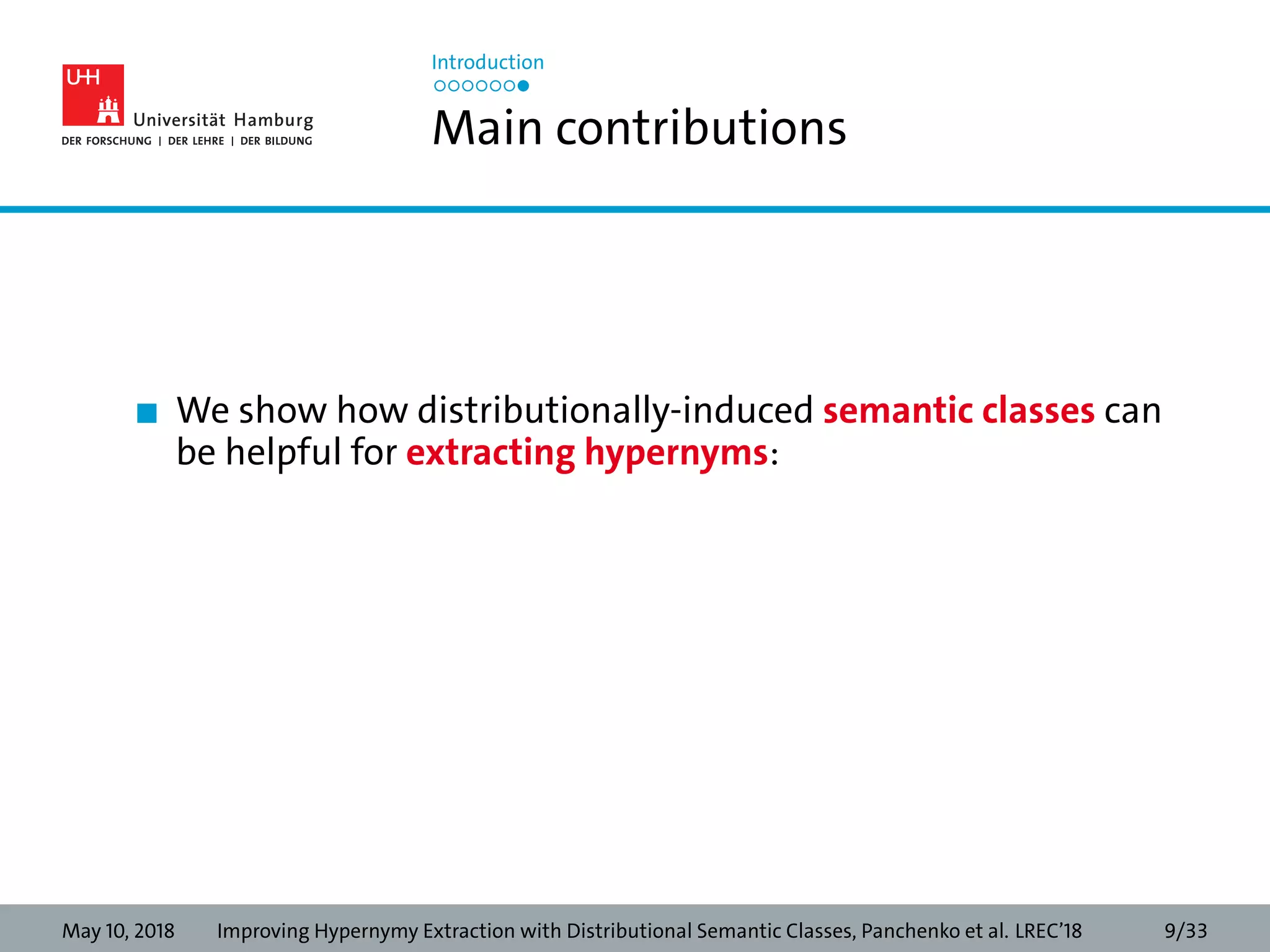 Improving Hypernymy Extraction with Distributional Semantic Classes | PPT