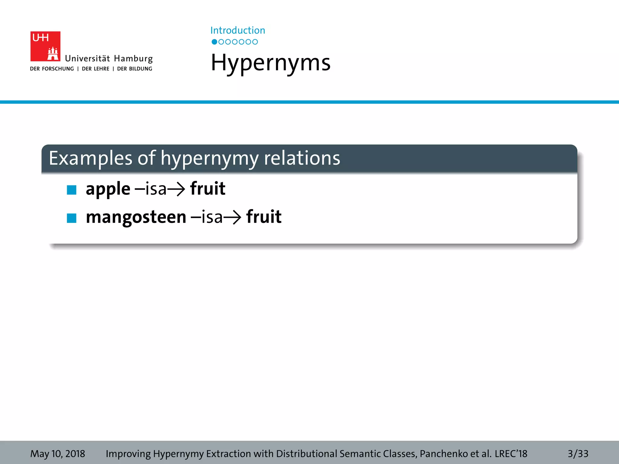 Improving Hypernymy Extraction with Distributional Semantic Classes | PPT