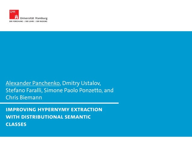 Improving Hypernymy Extraction with Distributional Semantic Classes | PPT