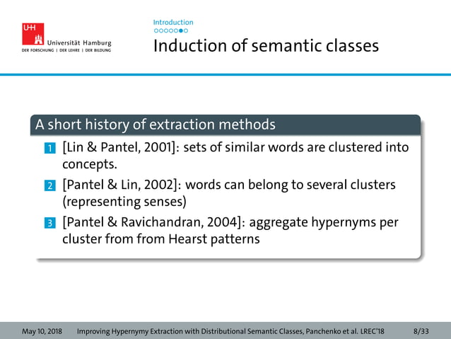 Improving Hypernymy Extraction with Distributional Semantic Classes | PPT