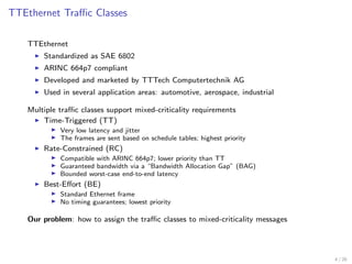 Traffic Class Assignment for Mixed-Criticality Frames in TTEthernet | PDF