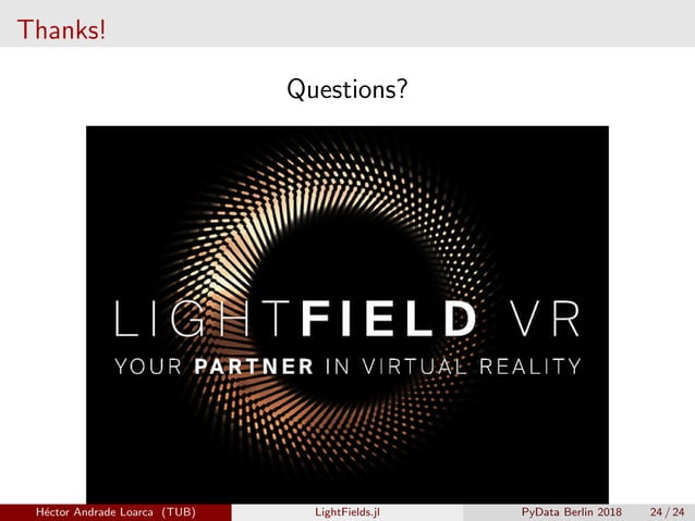 LightFields.jl: Fast 3D image reconstruction for VR applications ...