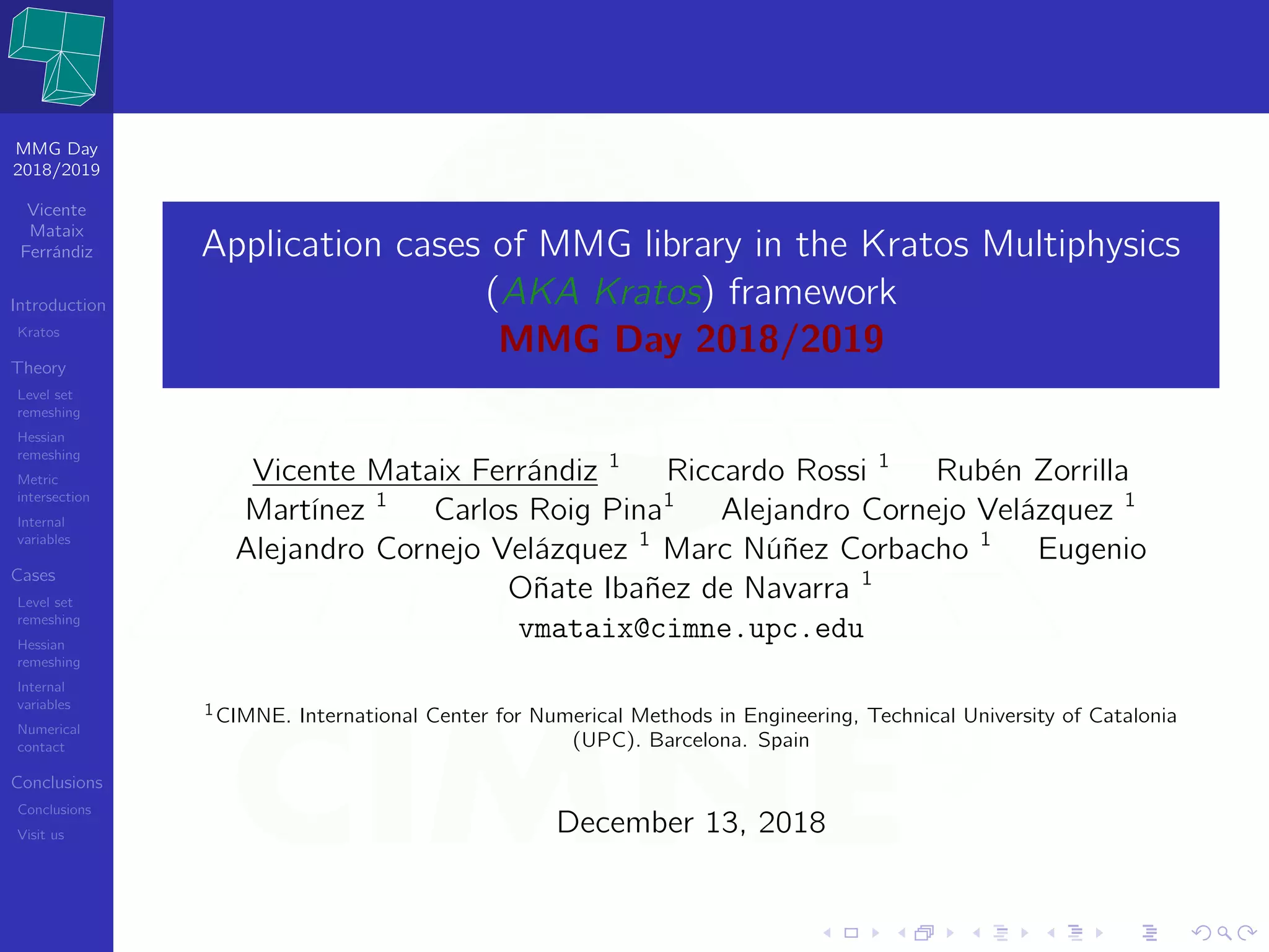 Application cases of MMG library in the Kratos Multiphysics (AKA Kratos ...