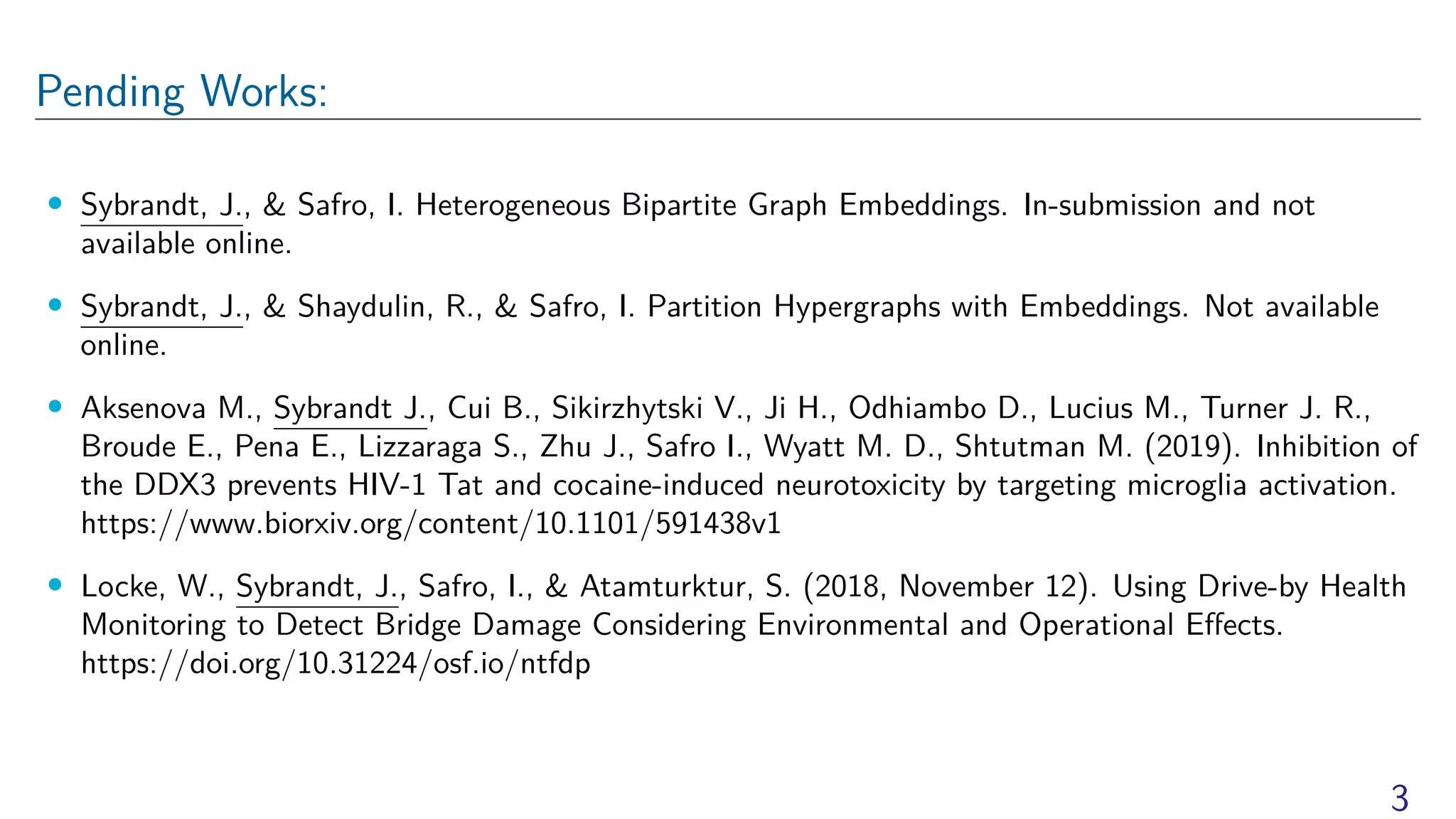 Sybrandt Thesis Proposal Presentation | PPT