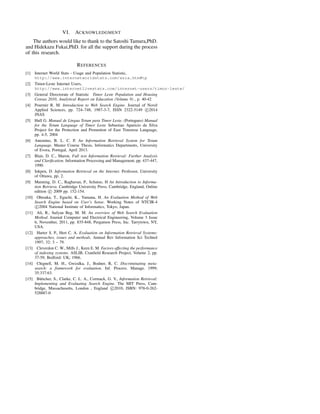 Performance Evaluation on the Web Search Engine to the Tetum Language | PDF | Search | Internet