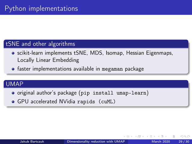 Dimensionality reduction with UMAP | PDF