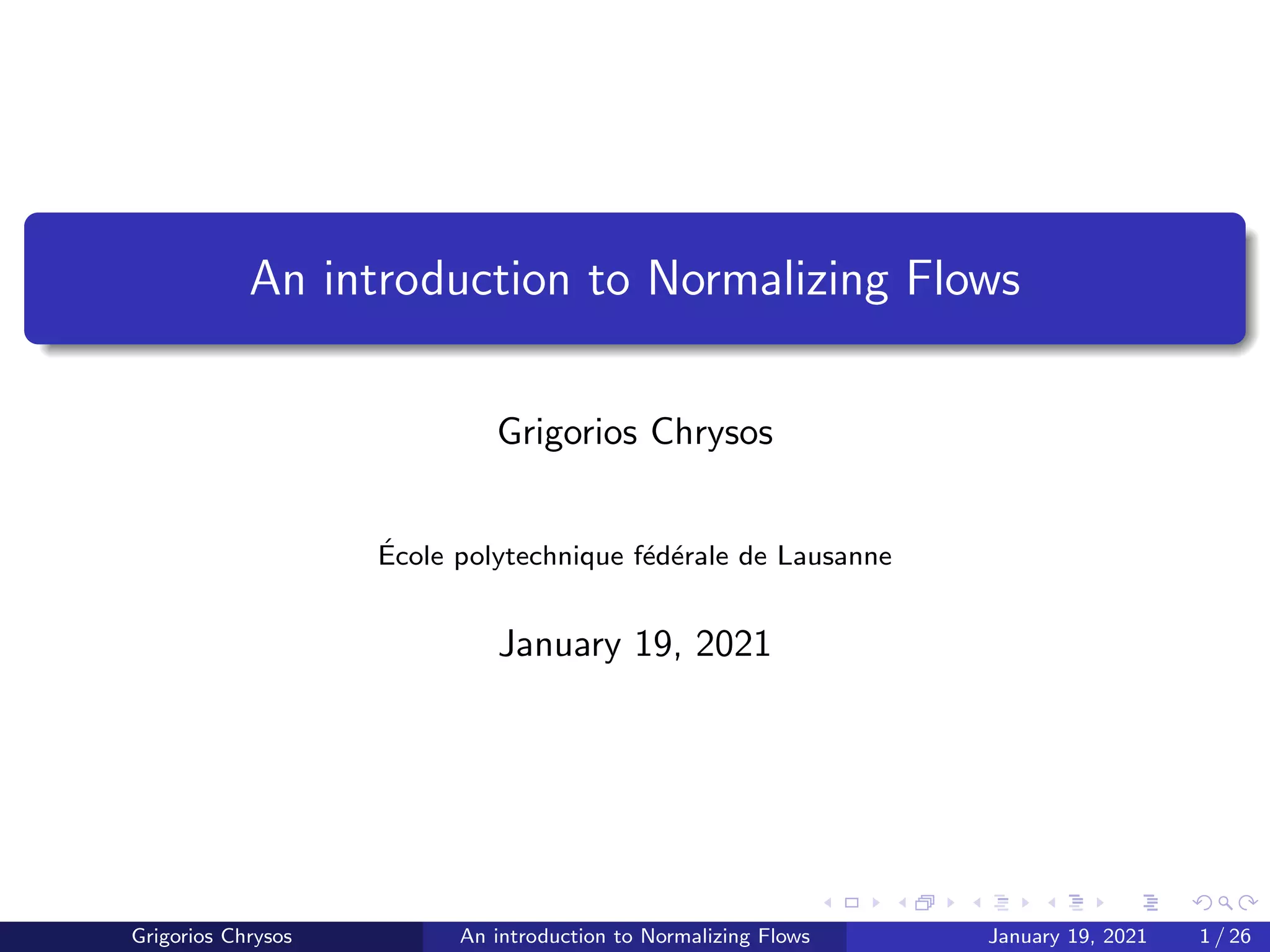 An introduction on normalizing flows | PPT