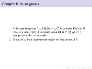 Lattices of Lie groups acting on the complex projective space | PDF