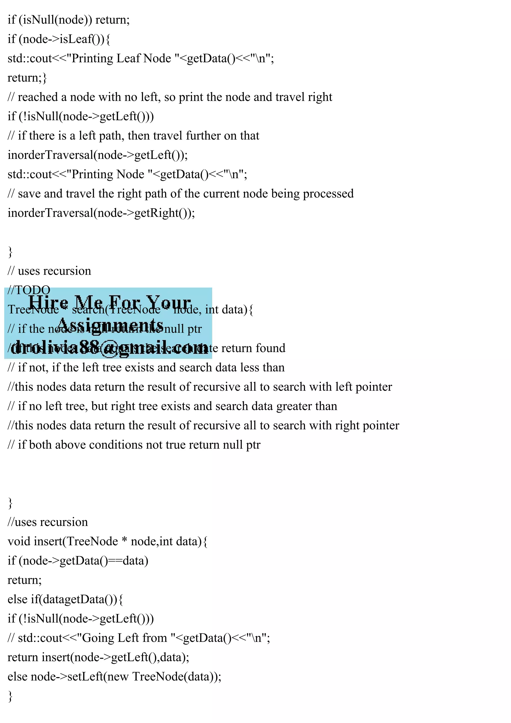 main.cpp#include TreeNode.h GIVEN void inorderTraversal(.pdf