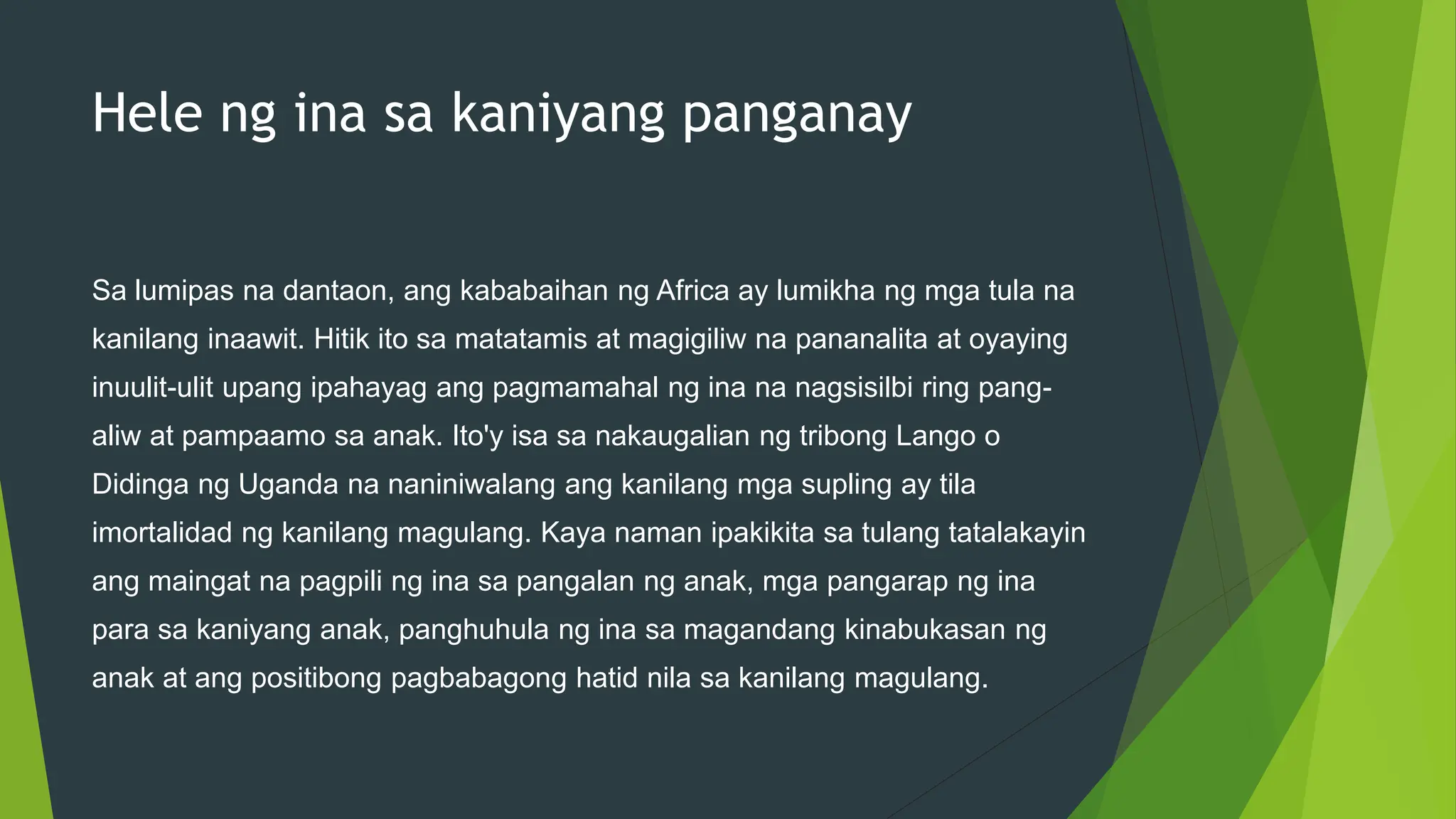 Aktibidad sa Araling Panlipunan 3.4 - Hele Ng Ina sa Kaniyang Panganay ...