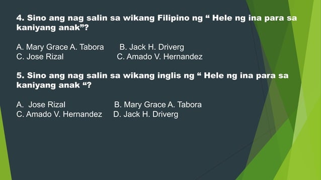 Aktibidad sa Araling Panlipunan 3.4 - Hele Ng Ina sa Kaniyang Panganay ...