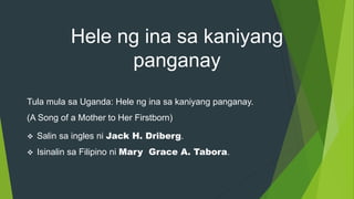 Aktibidad sa Araling Panlipunan 3.4 - Hele Ng Ina sa Kaniyang Panganay ...