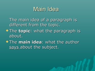 Idea for summary writing | PPT