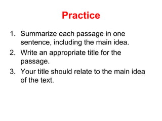 Main idea-lesson | PPTX