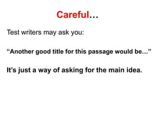 MAIN IDEA EXAMPLES, HOW TO IDENTIFY MAIN IDEA | PPT