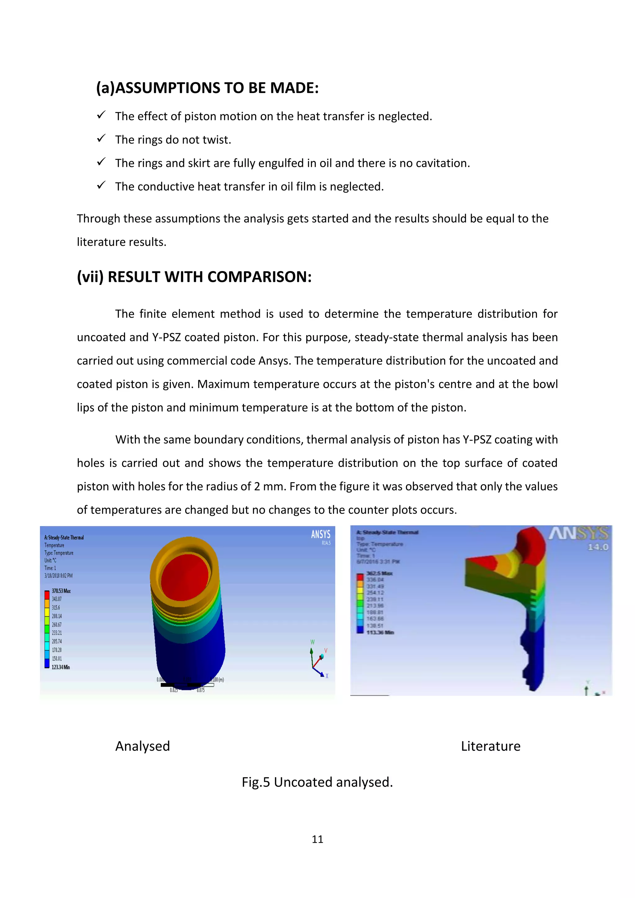 Thermal analysis on ceramic coated engine piston | PDF