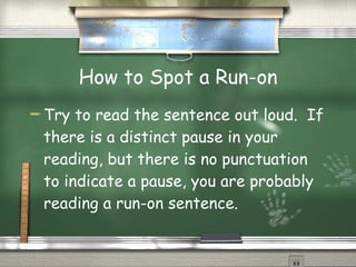 Run-on sentences, English | PPT