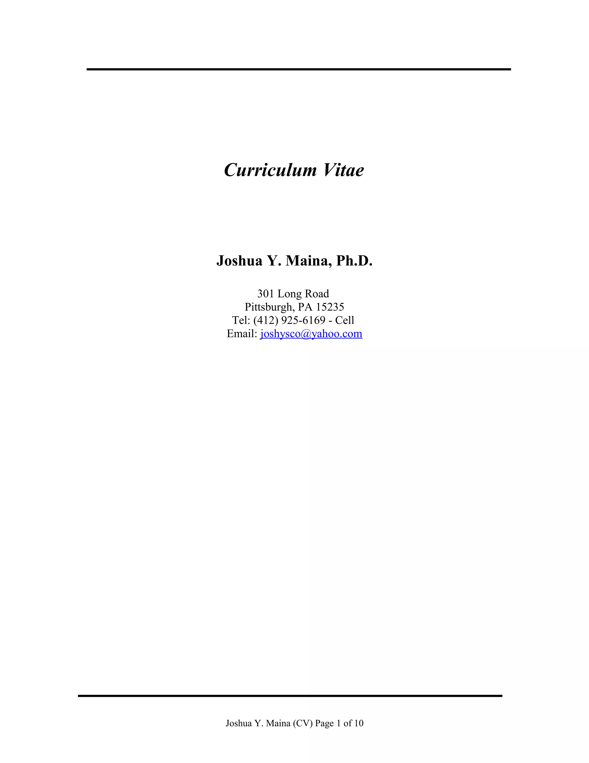 Maina curriculumvitae | DOC