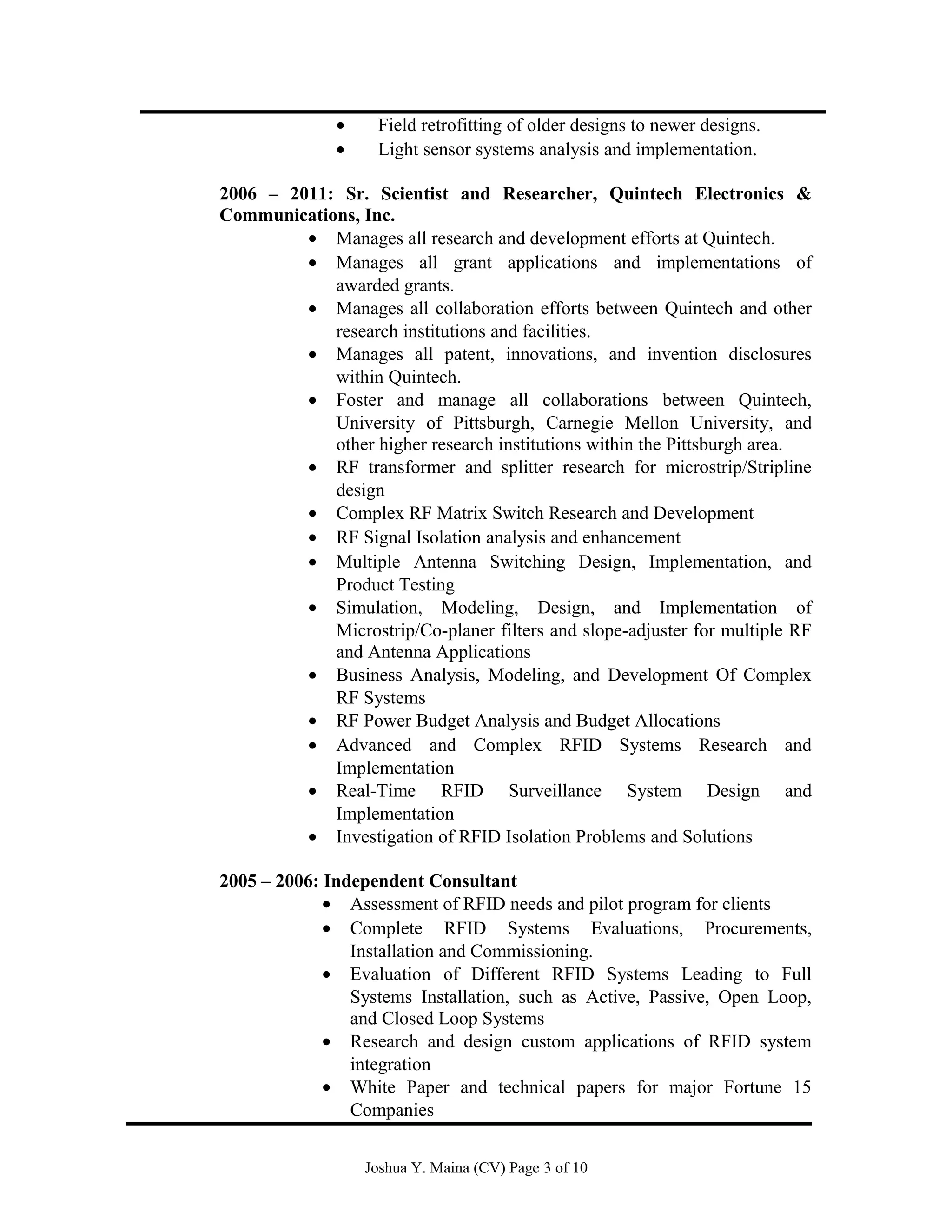 Maina curriculumvitae | DOC