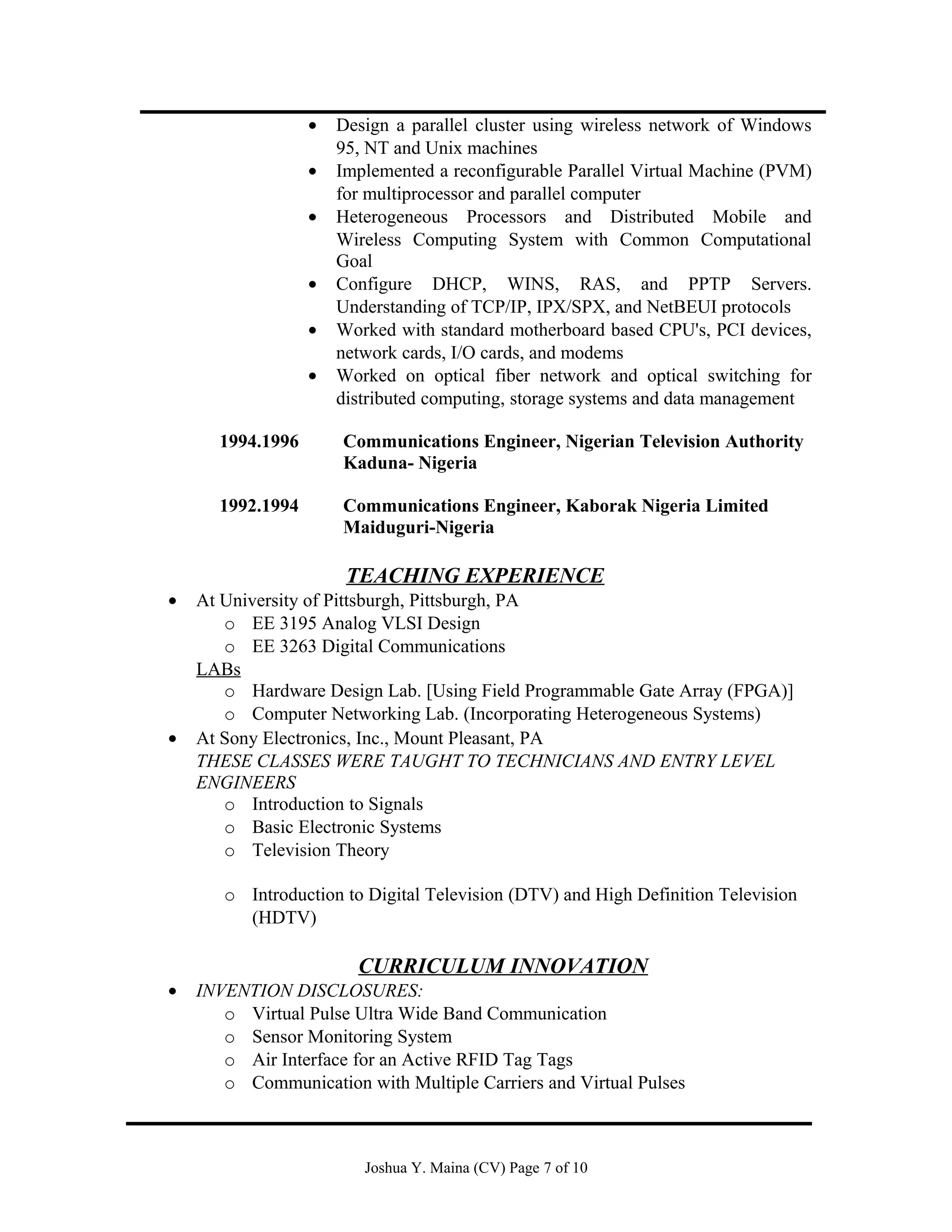 Maina curriculumvitae | PDF