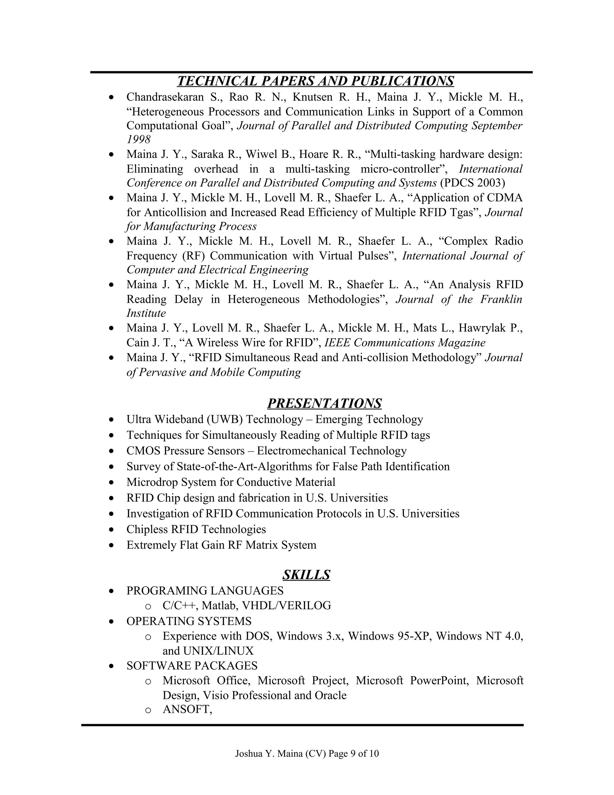 Maina curriculumvitae | DOC