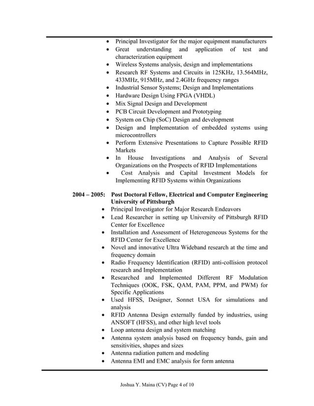 Maina curriculumvitae | DOC