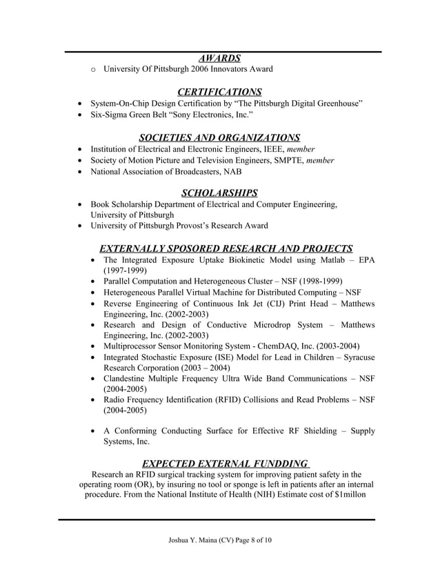 Maina curriculumvitae | DOC