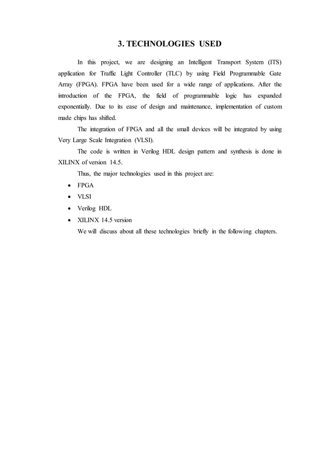 design of FPGA based traffic light controller system | DOCX