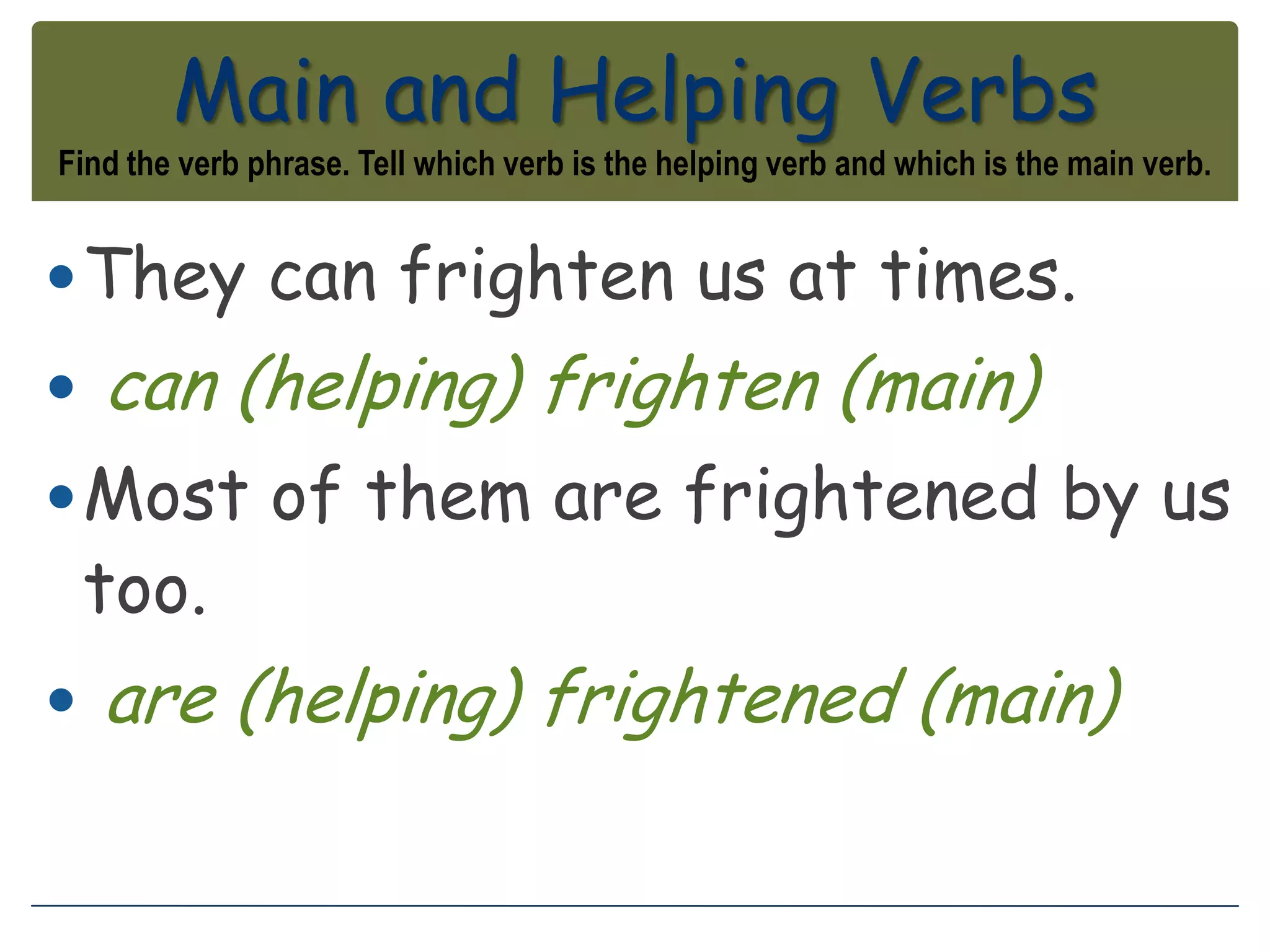 Main and helping verbs lesson | PPTX