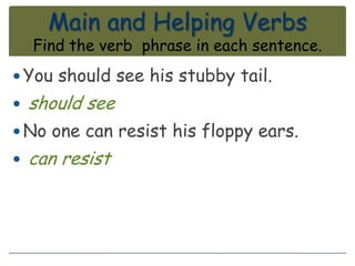 Main and helping verbs lesson | PPTX