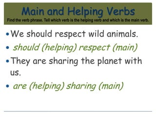 Main and helping verbs lesson | PPTX