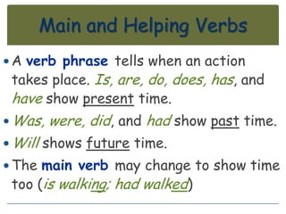 Main and helping verbs lesson | PPTX
