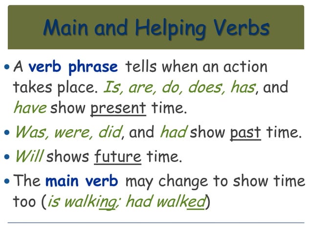 Main and helping verbs lesson | PPTX