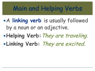Main and helping verbs lesson | PPTX