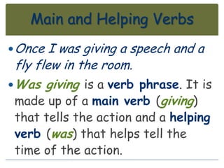 Main and helping verbs lesson | PPTX
