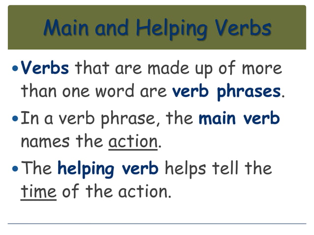 Main and helping verbs lesson | PPTX