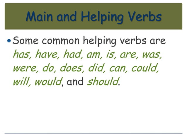 Main and helping verbs lesson | PPTX