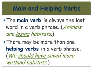 Main and helping verbs lesson | PPTX