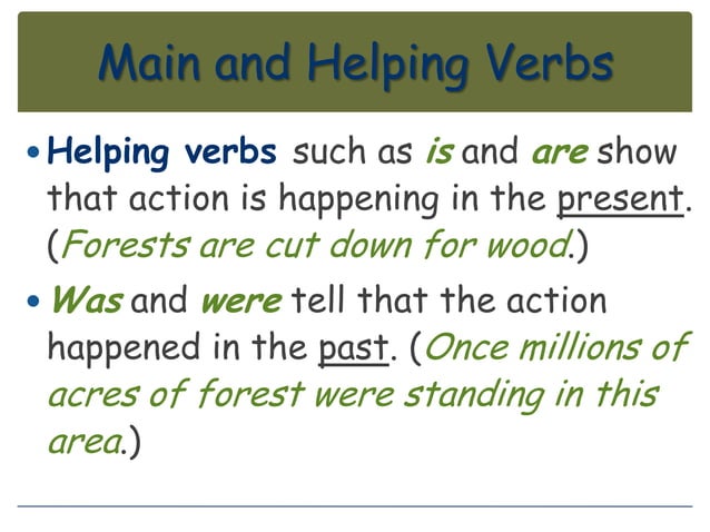 Main and helping verbs lesson | PPTX