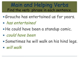 Main and helping verbs lesson | PPTX