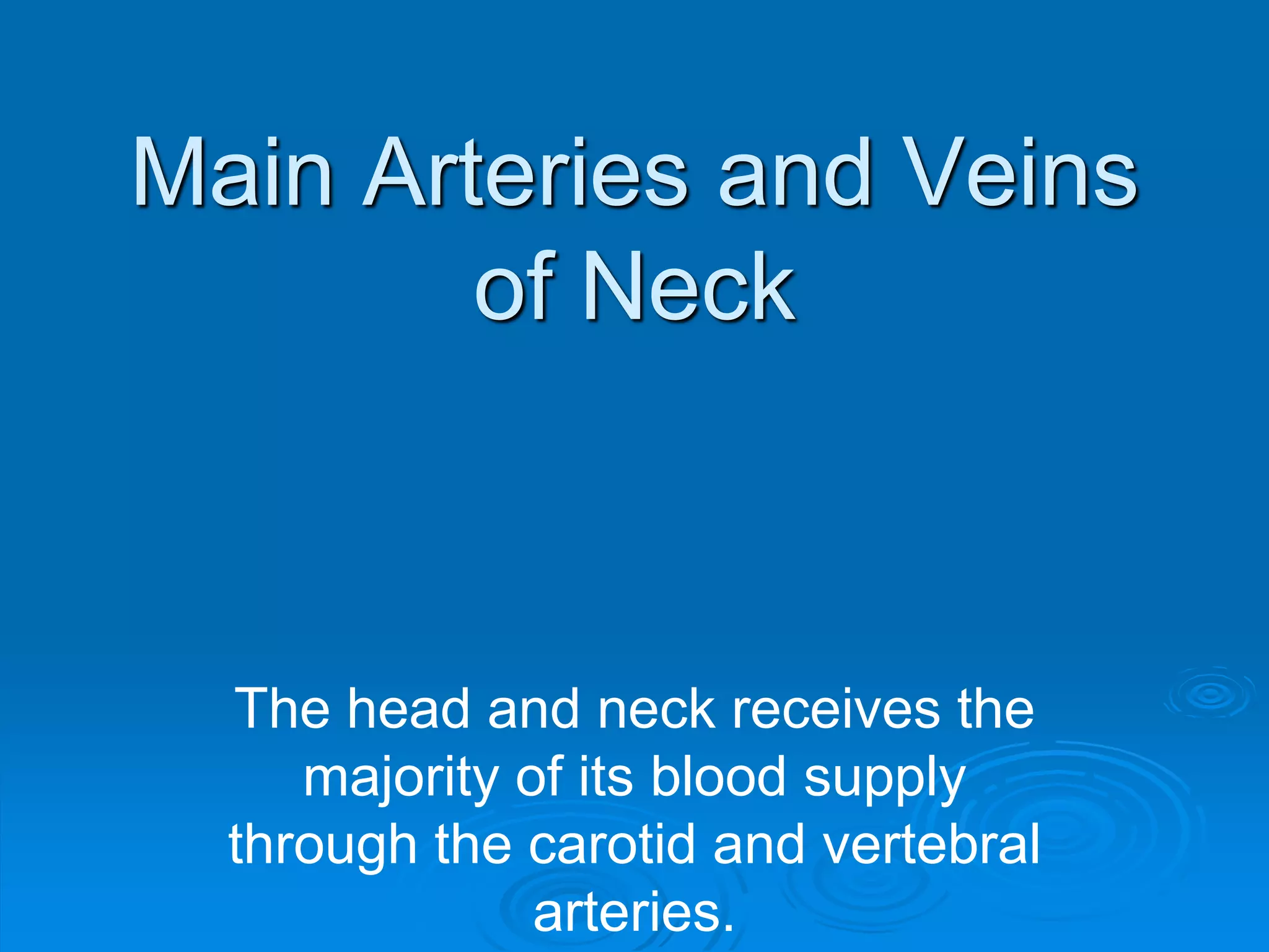 Main Arteries and Veins of the human Neck | PDF