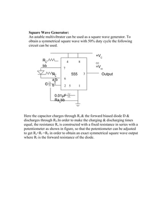 (Main)astable square wave generator | DOC