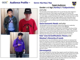 Audience Profile | PPTX | Hip Hop Music | Music